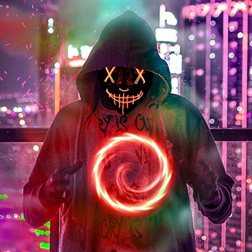 Halloween Scary Mask LED Mask LED Purge Mask [3PACK] LED Light Up Mask EL Wire Light Up for Festival Cosplay Halloween Costume Halloween Festival Party.