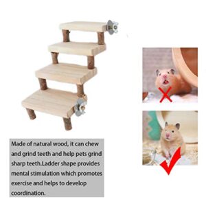 Hamster Chew Toys,Guinea Pig Wooden Molar Toys Wooden Stair and Drill Pipe Set Safe Climbing Protect Teeth Health for Golden Silk Bear Totoro Hamster Guinea Pig Gerbil Etc