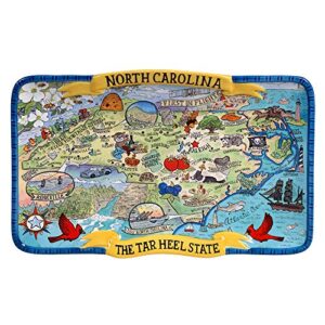 certified international north carolina souvenir rectangular platter 13" x 8",multicolor