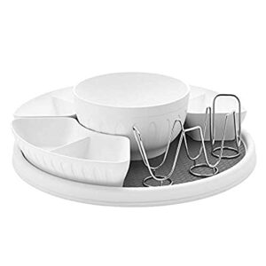 chicago metallic taco party multi-use rotating entertaining set, 6-piece, white