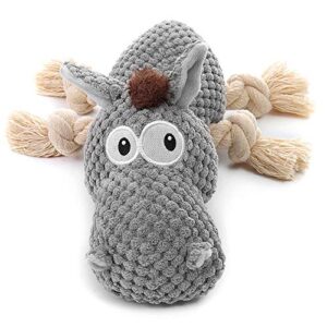 sedioso dog toys, dog plush toy for large breed, cute squeaky dog toys with crinkle paper, dog chew toys for puppy, small, middle, big dogs (donkey(grey))