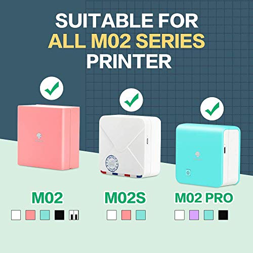 Phomemo M02 Mini Bluetooth Thermal Pocket Printer (Pink) with 3 Rolls Adhesive White/Gold/Silver Glitter Sticker Paper, Compatible with iOS + Android for Plan Journal, Study Notes, DIY, Work, Gift