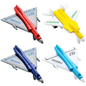 Airplane Toys - 12 Pack Vehicle Aircraft Plane Playset, Includes Styles of Bomber, Military, F-16 Fighter Jets, for Birthday Party Favor Toys, for Kids Boys and Girls (Styles May Very)