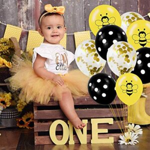 NAIWOXI What Will It Bee Gender Reveal Party Supplies - Bumble Bee Gender Reveal Decorations for Kids Baby Shower, Banner, Table Cloth, Sash, Paper Fans, Cake Topper, Balloons, for Baby Reveal Party