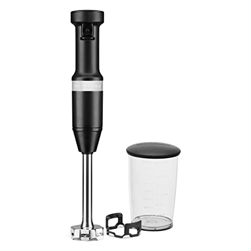 KitchenAid KHBV53BM Variable Speed Corded Hand Blender, Black Matte, 8 in