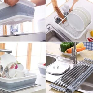 Inovare Designs Collapsible Dish Drying Rack & Drainboard Set - Ideal for RVs, Campers, Kitchens, Compact Spaces - Easy Storage & Cleaning - Kitchen Organizer & Storage Essential