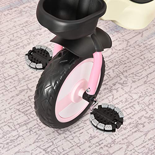 Qaba 3 Wheel Foldable Kids Tricycle Walking Toddler Bike for for 3-5 Year-Old Boys & Girls Pink