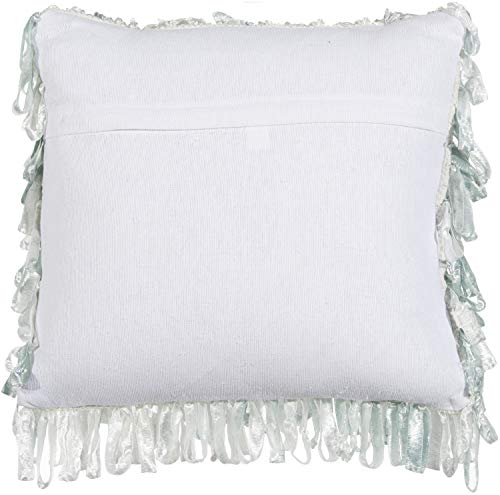 Mina Victory Life Styles Ribbon Loops Seafoam 20" X 20" Throw Pillow