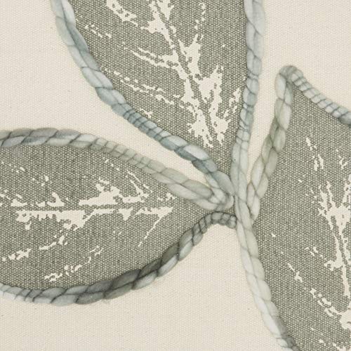 Mina Victory Life Styles Embroidered Leaves Sage 20" X 20" Throw Pillow