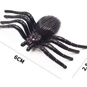 Wendy Mall 20Pcs Black Plastic Fake Spider Toys Funny Prank Lifelike Props for Halloween Party House Decor (S)