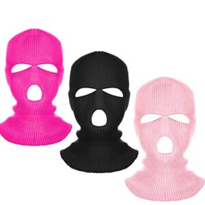 3 colors new 3 hole full face cover helmet warm soft motorcycle helmet winter knit hat ski neck gaiter army tactical neck gaiter full face cap,set2