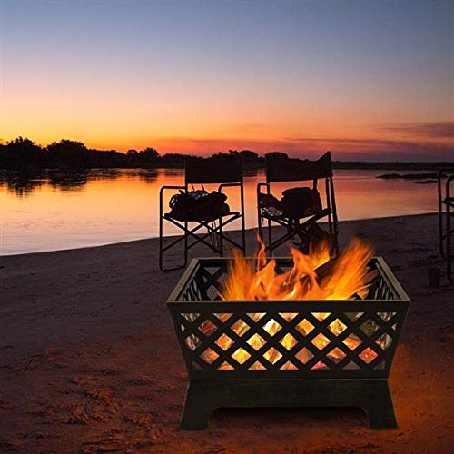 4 Angles Shaped Patio Fire Pit Outdoor Home Garden Backyard Firepit Bowl Fireplace