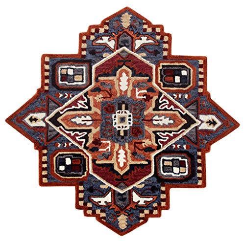 Lr Home Bold Southwestern Summer Cabin Medallion Shape Rug, 7' x 7'