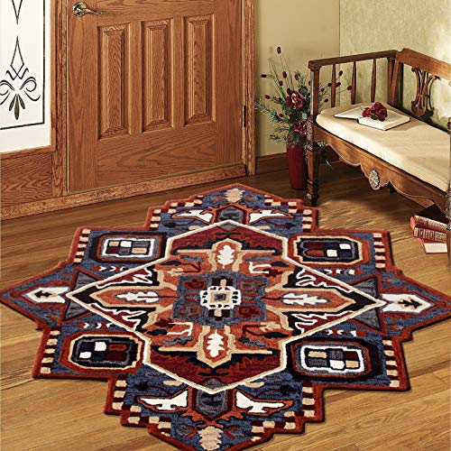 Lr Home Bold Southwestern Summer Cabin Medallion Shape Rug, 7' x 7'