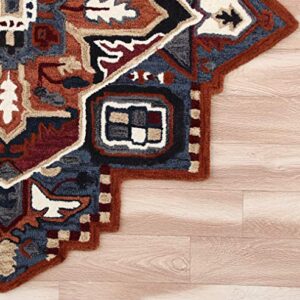 Lr Home Bold Southwestern Summer Cabin Medallion Shape Rug, 7' x 7'