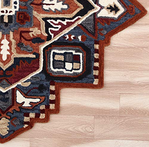 Lr Home Bold Southwestern Summer Cabin Medallion Shape Rug, 7' x 7'