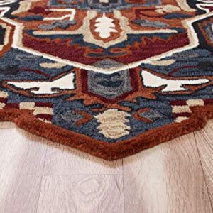 Lr Home Bold Southwestern Summer Cabin Medallion Shape Rug, 7' x 7'