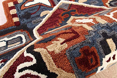 Lr Home Bold Southwestern Summer Cabin Medallion Shape Rug, 7' x 7'