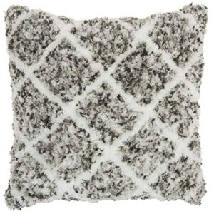 Mina Victory Life Styles Sprinkle Dye Lattice Charcoal 24" X 24" Throw Pillow