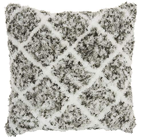 Mina Victory Life Styles Sprinkle Dye Lattice Charcoal 24" X 24" Throw Pillow