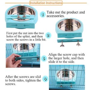 kahson Crate Dog Bowl, Removable Stainless Steel Food & Water Bowls Hanging Pet Cage Coop Cup for Puppy Cat Birds Rabbits(2 Pack)