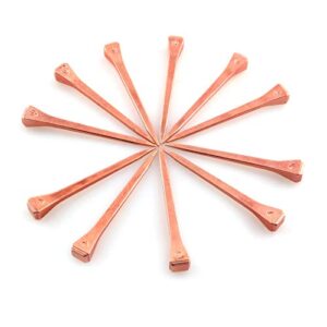 dzs elec 25pcs e5 horseshoe nail 2.1 inch copper plating steel horse shoe nails craft high tensile strength precision nails