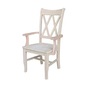 ic international concepts double x-back arms dining chairs, height, unfinished