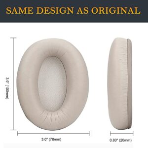 SOULWIT Professional Earpads Cushions Replacement for Sony WH-1000XM3 (WH1000XM3) Over-Ear Headphones, Ear Pads with Softer Protein Leather, Noise Isolation Memory Foam, Added Thickness (Gold)