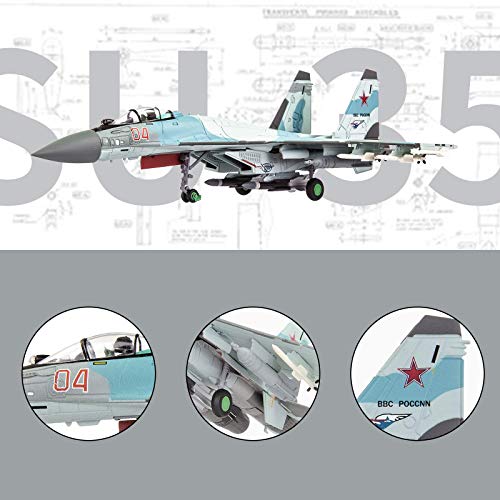 Lose Fun Park 1：100 SU-35 Fairchild Republic Metal Model Airplanes Diecast Military Plane Model Fighter Model Airplane with Stand