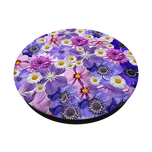 Floral Pattern in Purple Pink White Flowers PopSockets PopGrip: Swappable Grip for Phones & Tablets