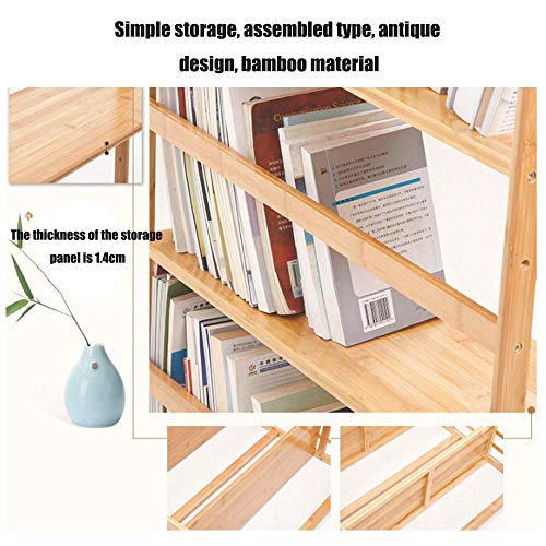 HTLLT Storage Shelf Floating Shelf Bamboo Book Shelf Storage Shelf, Height Adjustable, Kitchen Independent Storage Shelf Plant Shelf,4-Tier,4-Tier