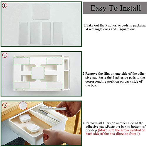 Ochine Under Desk Drawer, Under Desk Storage, Under Desk Pencil Drawer Organizer, Under Table Storage, Adhesive Desk Drawer, Attachable Desk Drawer for Office/Desk/School/Kitchen, 7103 inch