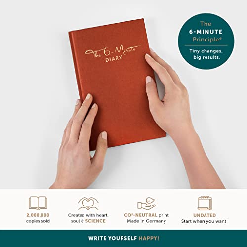 The 6-Minute Diary | 6 Minutes a Day for More Mindfulness, Happiness and Productivity | A Simple and Effective Gratitude Journal and Undated Daily Planner (Rust Red)