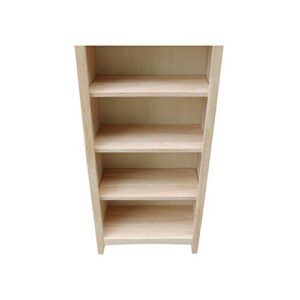 International Concepts Shaker Bookcase - 60" H,Unfinished