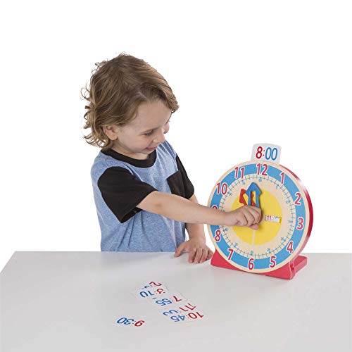 Melissa & Doug Turn and Tell Clock & Play Money Set - Educational Toy with Paper Bills and Plastic Coins (50 of Each Denomination) and Wooden Cash Drawer for Storage