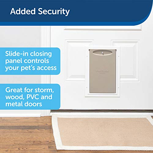 PetSafe Freedom Aluminum Pet Door for Dogs, Large, White, Tinted Vinyl Flap