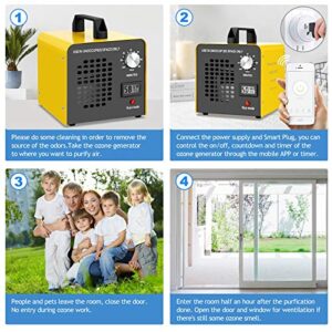 Commercial Ozone Generator 10000mg/h Remote Control Timing Ozone Machine Odor Eliminator Industrial O3 Ozone ionizer purifiers Deodorizer Ozonator for Rooms, Car, Home, auto, Smoke, Cars and Pets