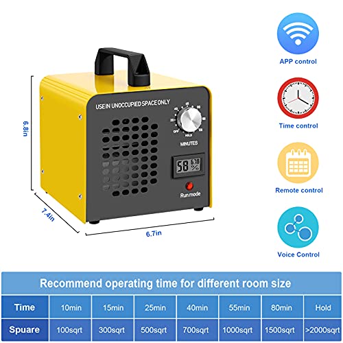 Commercial Ozone Generator 10000mg/h Remote Control Timing Ozone Machine Odor Eliminator Industrial O3 Ozone ionizer purifiers Deodorizer Ozonator for Rooms, Car, Home, auto, Smoke, Cars and Pets