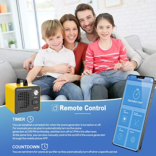 Commercial Ozone Generator 10000mg/h Remote Control Timing Ozone Machine Odor Eliminator Industrial O3 Ozone ionizer purifiers Deodorizer Ozonator for Rooms, Car, Home, auto, Smoke, Cars and Pets