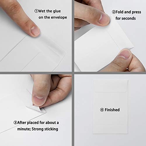 100 Pack White Kraft Small Coin Envelopes Self-Adhesive Seed Envelopes Mini Parts Small Items Stamps Storage Packets Envelopes for Garden, Office or Wedding Gift (2.25"×3.5")