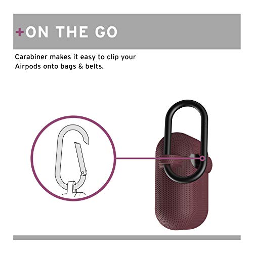 [U] by UAG Compatible with AirPods (1st Gen & 2nd Gen) Case Soft Smooth Silicone Stylish Dot Pattern Protective Cover with Carabiner Keychain, Dusty Rose