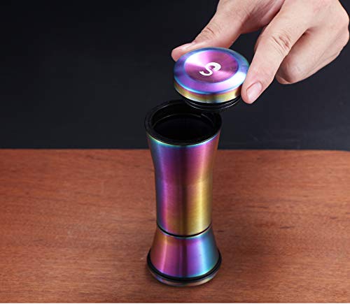 Rainbow Salt And Pepper Shakers, Kyraton Titanium Plating Stainless Steel Salt And Pepper Grinders Refillable Pepper Grinder, Pepper Mill, Salt Grinder, Salt Shaker, Salt Pepper Shaker Set of 2