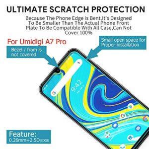 Ytaland for Umidigi A7 Pro Case,UMIDIGI A9 Pro Case with Tempered Glass Screen Protector. (3 in 1) Crystal Clear Soft Silicone Shockproof TPU Transparent Bumper Protective Phone Case Cover