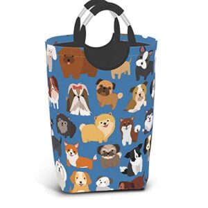 duduho large laundry basket with handles cute dog animal set laundry hamper toys storage organizer foldable bucket washing bin dirty clothes bag for home bathroom bedroom dorm