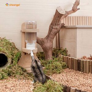 Niteangel Water Bottle with Stand for Syrian Dwarf Hamsters Gerbils Mice Rats Degus Small pet Rodents(White)