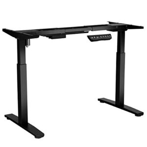 tangkula electric standing desk frame, height & width adjustable motorized sit stand desk base, ergonomic single motor stand up workstation w/memory controller, standing desk legs