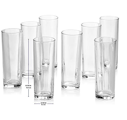 Set of 8 Cocktail Highball Glasses, Tall Drinking Glasses for Water, Juice, Cocktails, Beer and More, Elegant Bar Glasses, Italian, 10 oz Highball Glasses