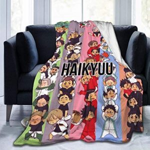 mkjih haikyu-u!! fleece throw blanket super soft plush blanket for bed couch sofa 50 x 40 in