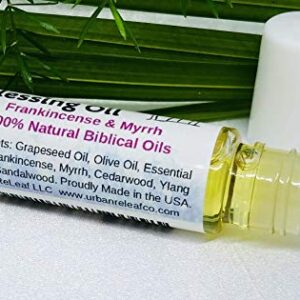 Set of Urban ReLeaf Blessing Salt and Anointing & Blessing Oil Roll-On. Holy Ceremony Wedding Baptism Meals Housewarming Purify Meditate Pray. Dead Sea Salt. Bible Oils Frankincense, Myrrh.