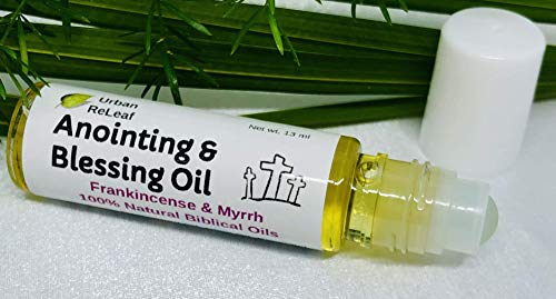 Set of Urban ReLeaf Blessing Salt and Anointing & Blessing Oil Roll-On. Holy Ceremony Wedding Baptism Meals Housewarming Purify Meditate Pray. Dead Sea Salt. Bible Oils Frankincense, Myrrh.